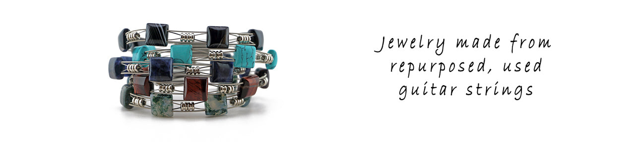 Guitar String Jewelry: Hand made from repurposed, used guitar strings ...