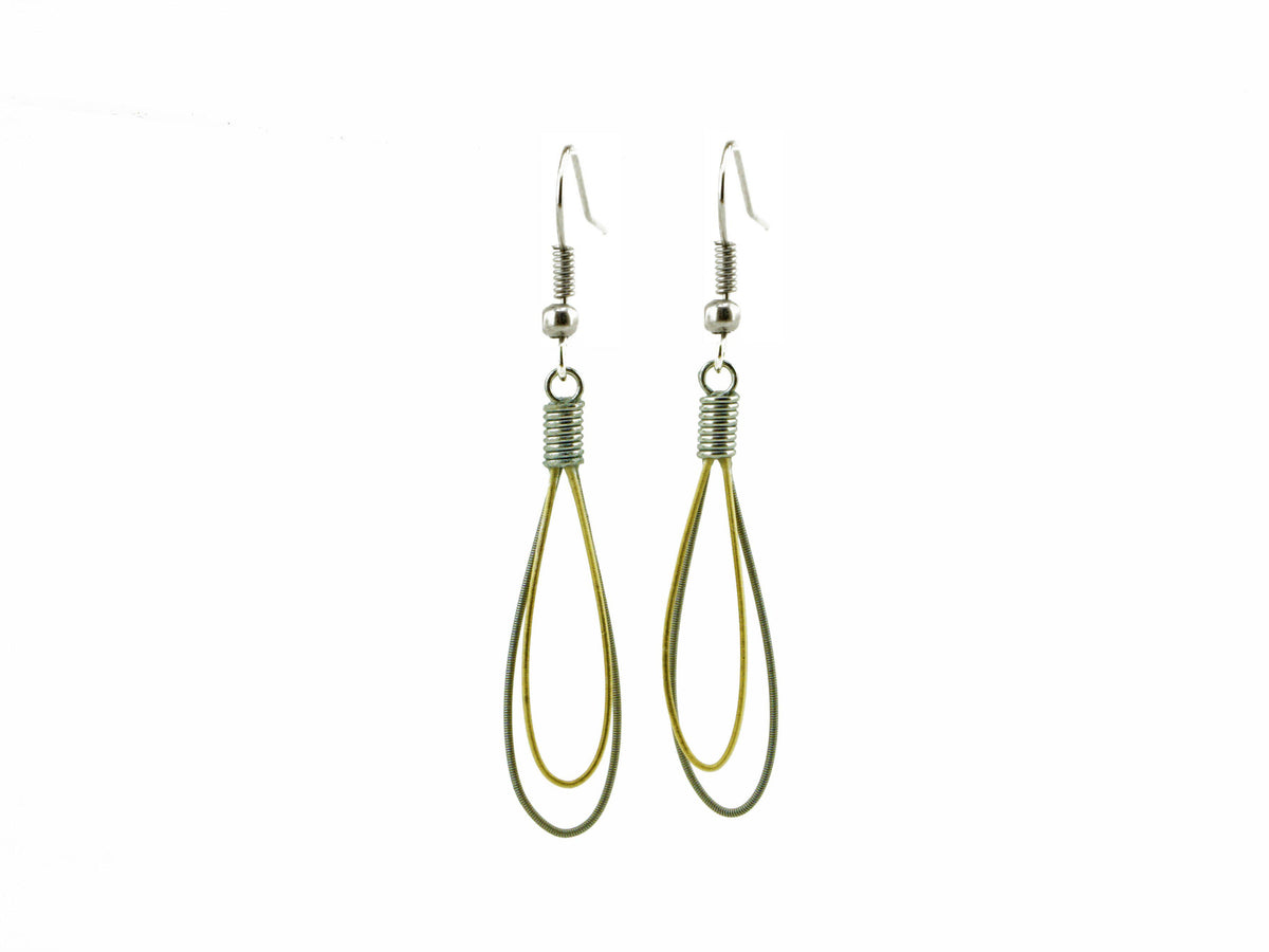 Double Teardrop Guitar String Earrings - Retuned Guitar String Jewelry ...