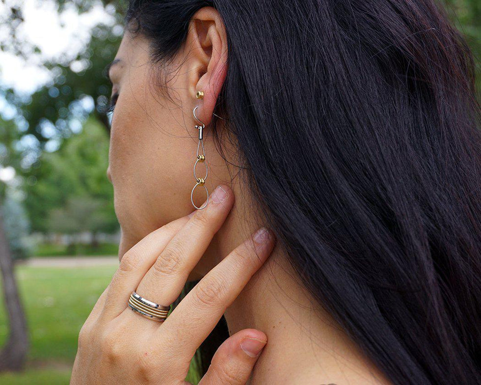 Double Hoop Guitar String Earrings - Retuned Guitar String Jewelry ...